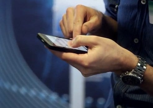 Working on a cellphone