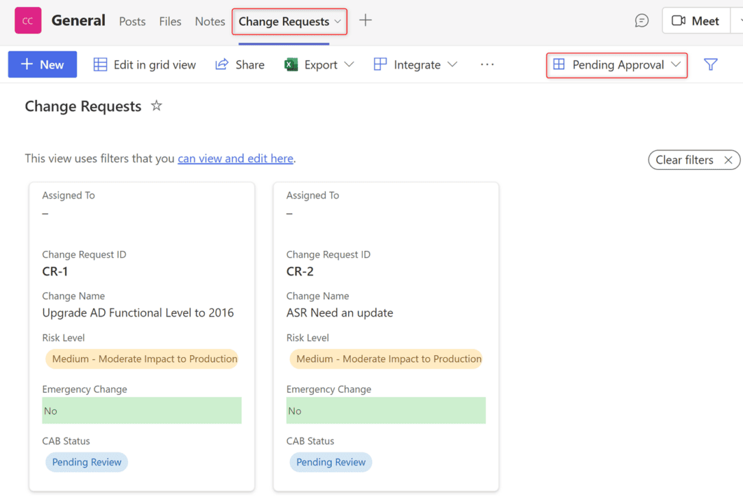 Building a Change Management Request System with Microsoft 365